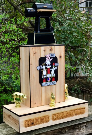 Rustic BBQ Trophy,grand Champion,1st Place Bbq,people's Choice Winner ...