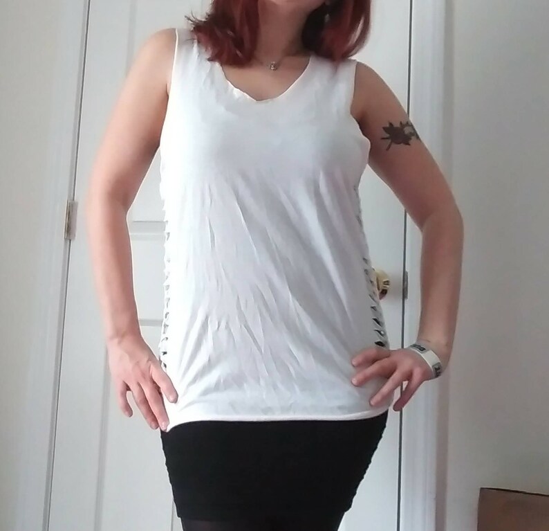 Made-to-order, Your Size Your Color Shredder Crocheted Sides Tank Top ...