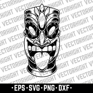 Tiki Idol, Tiki Wooden Statue Svg, Eps, Png, DXF, Hawaiian Tiki Digital ...