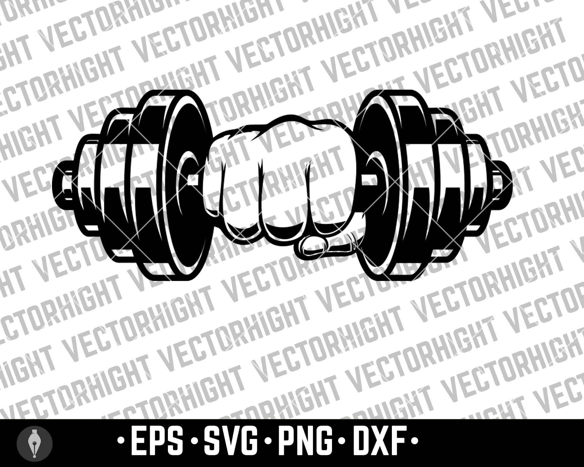 Fitness Dumbbell Weight SVG, Barbell Shape Ai, Eps, Pdf, Dxf. Weight ...