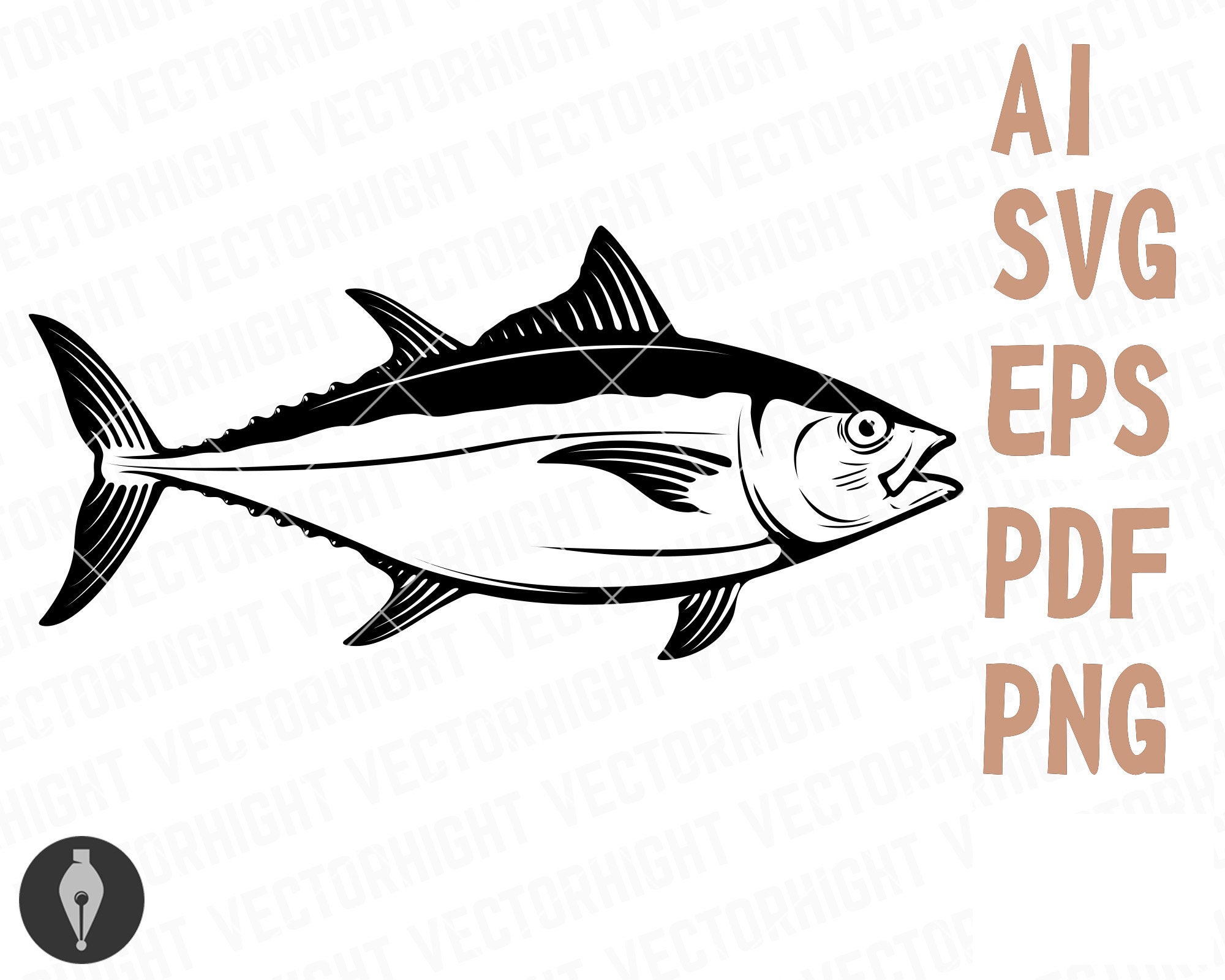 Tuna Fishing Clipart, Tuna Svg Fishing Emblems, Tuna Eps, Ai, Pdf ...