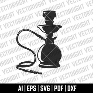 Hookah SVG, Hookah Shape Ai, Eps, Pdf, Dxf. Hookah Cricut Files Digital ...