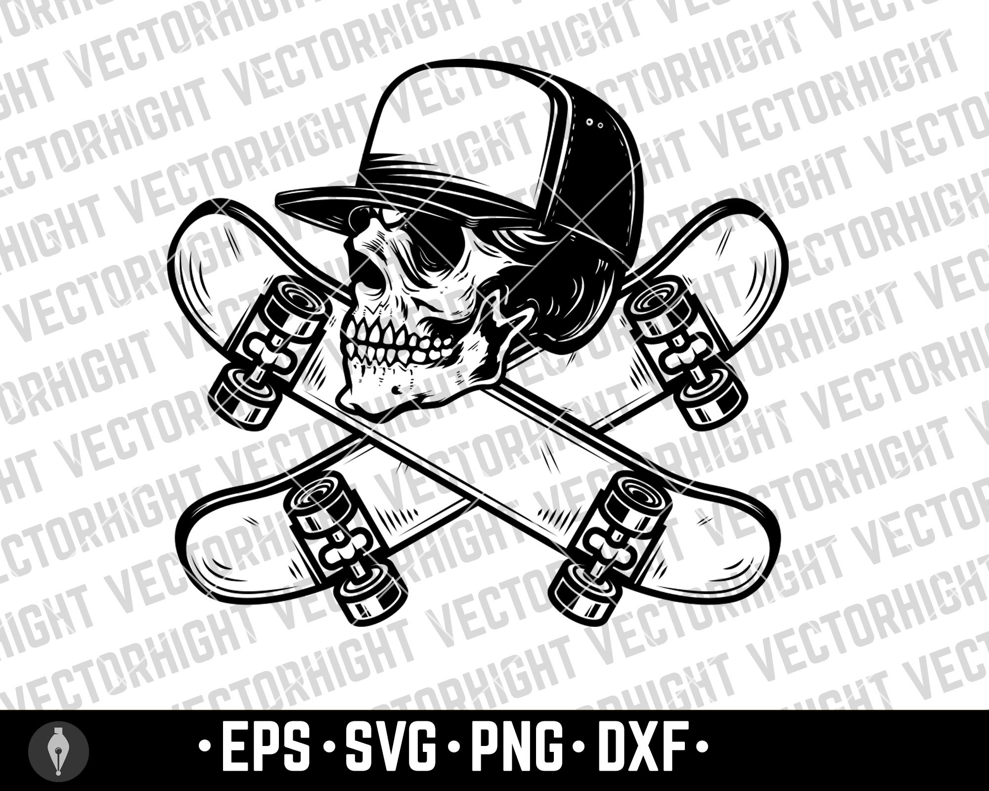 Skateboarder Skull Svg, Skateboarder Skull Png, Skateboard Svg, Skull ...