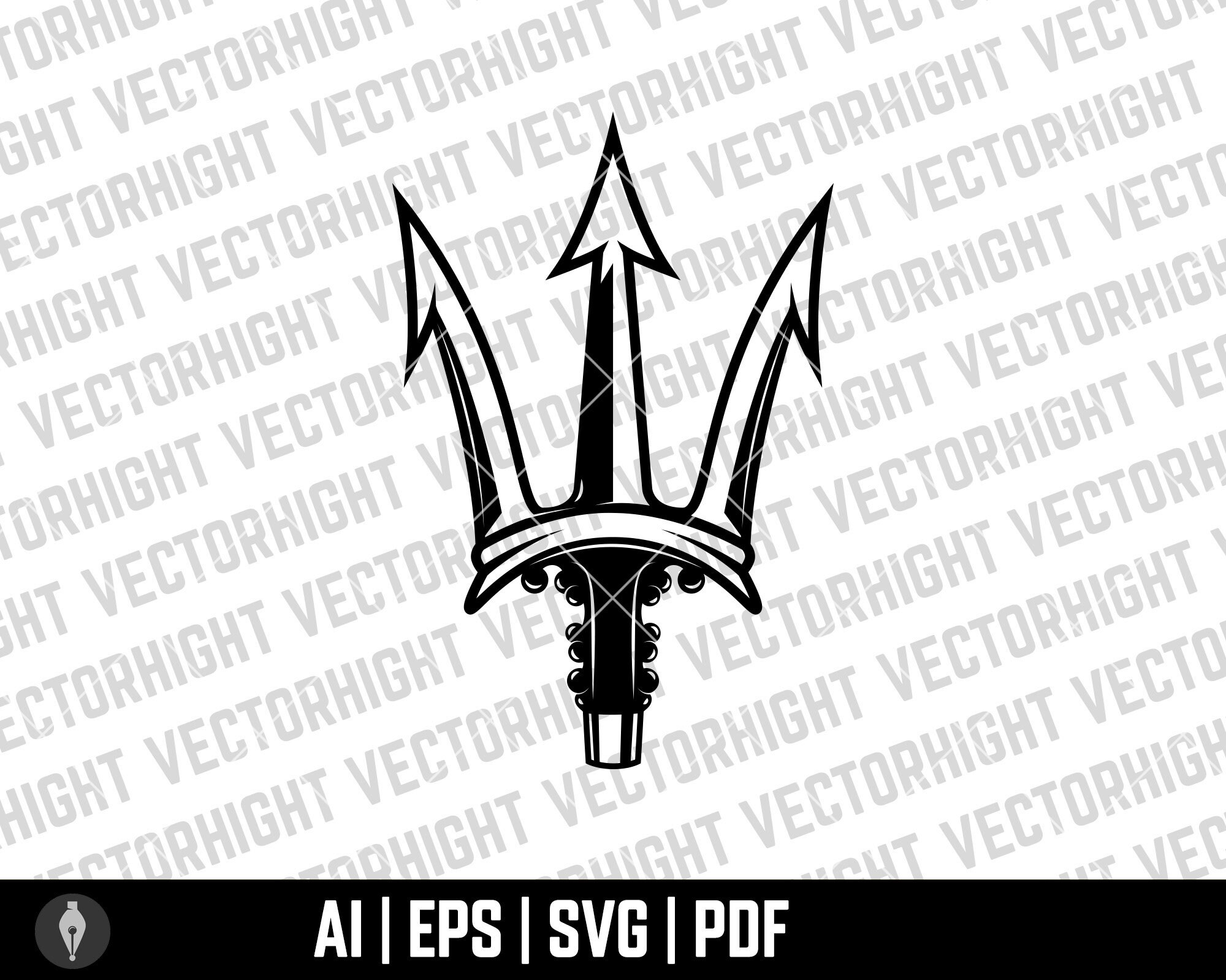 Trident Clipart SVG Neptune Trident Shape Ai Eps Pdf. - Etsy Canada