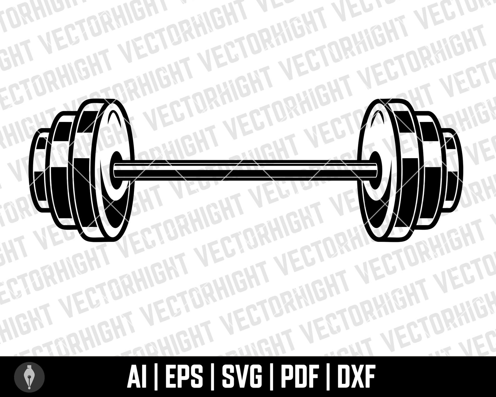Fitness Dumbbell Weight SVG, Dumbbell Shape Ai, Eps, Pdf, Dxf. Weight ...