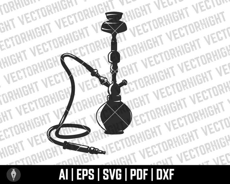 Hookah SVG, Hookah Shape Ai, Eps, Pdf, Dxf. Hookah Cricut Files Digital ...