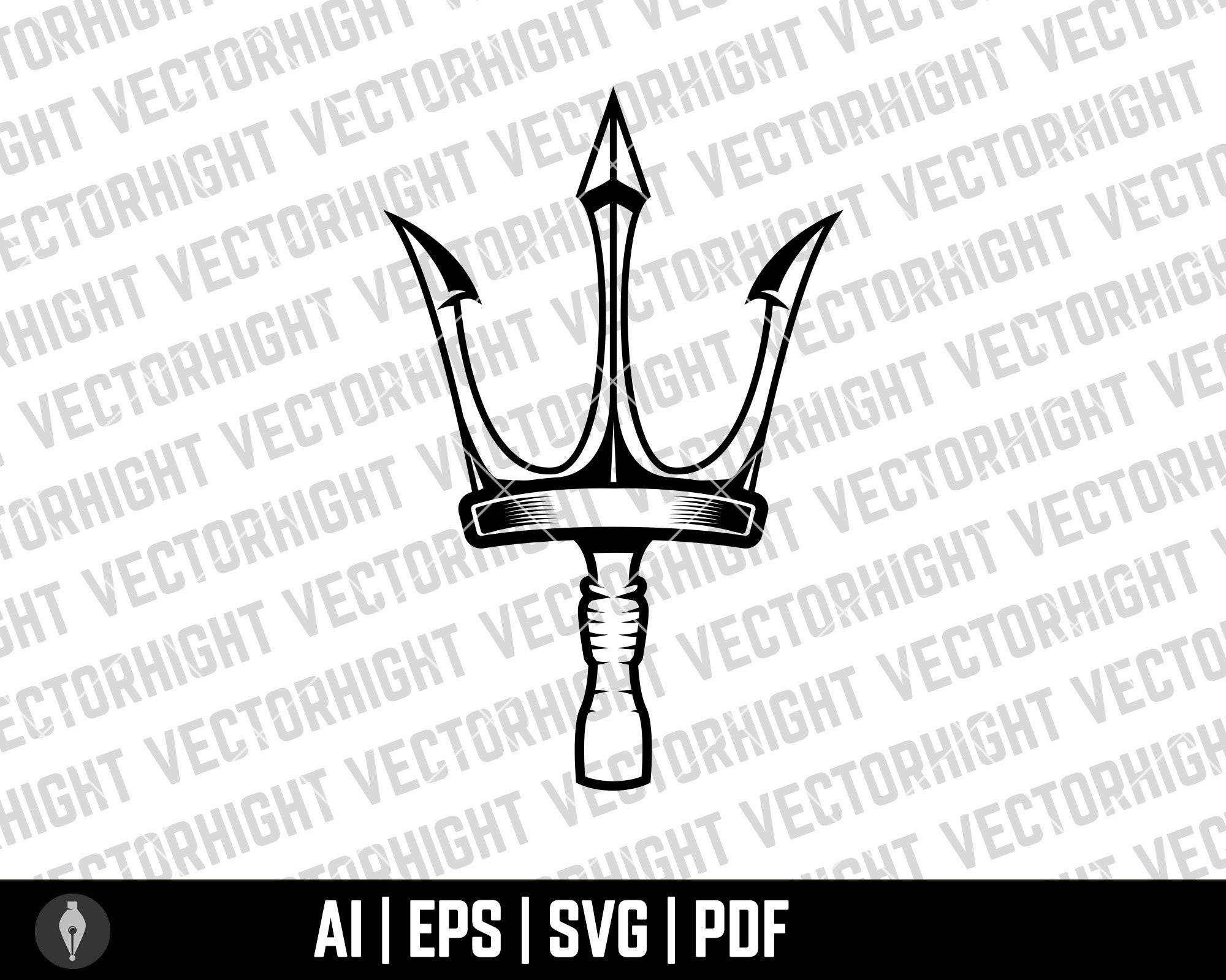 Trident Clipart SVG, Neptune Trident Shape Ai, Eps, Pdf. Trident Bundle ...