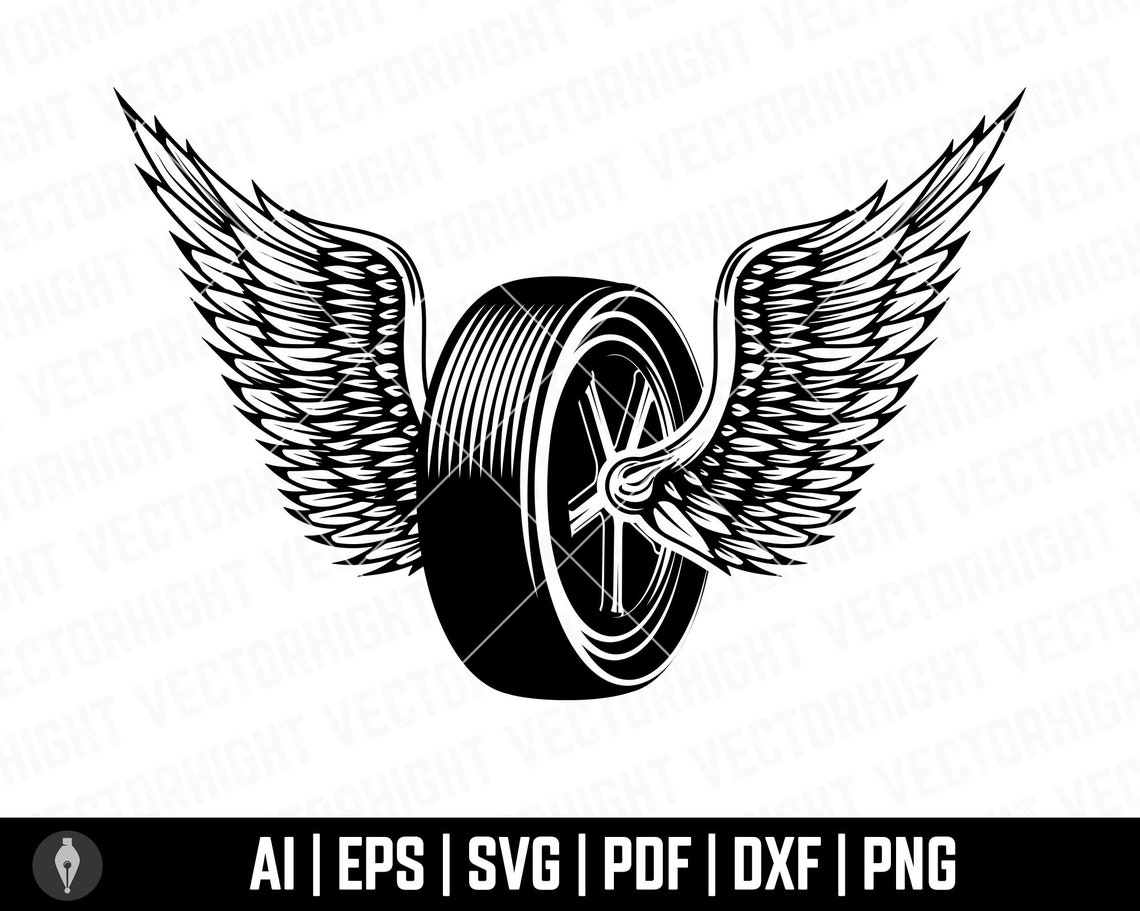 Winged Wheel Bundle Svg Winged Wheels Shape Svg. Winged Wheel | Etsy