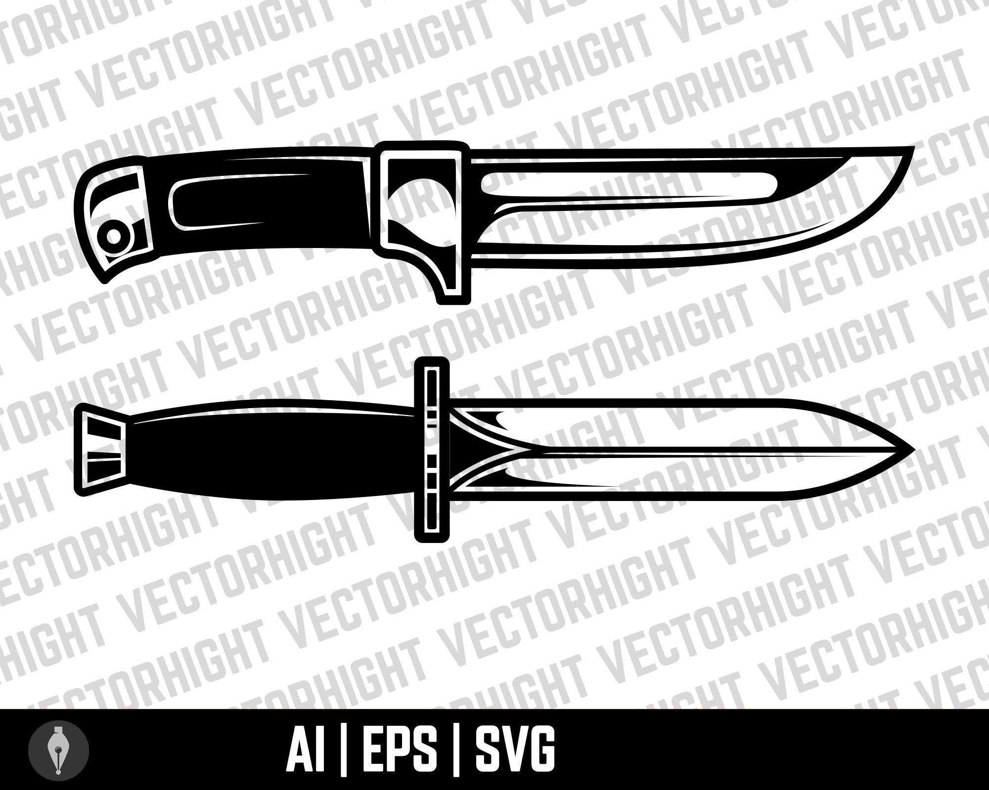 Knife Clipart, Knife Vector, Combat Knife Eps, Ai, Svg, Knife Bundle ...