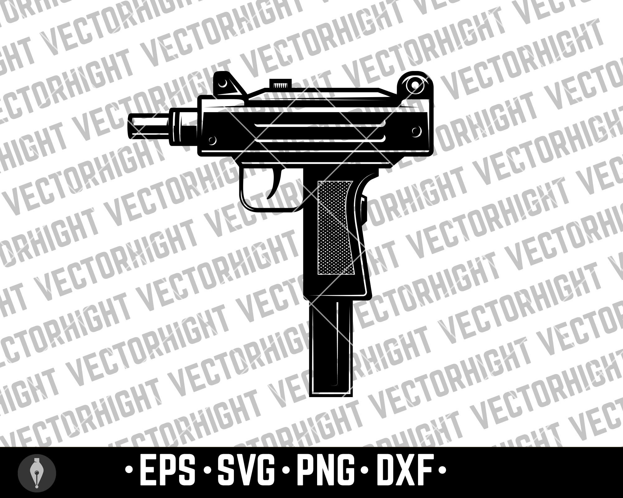 Uzi Gun Submachine PNG Gun SVG Uzi Eps Instant Download Uzi Submachine ...
