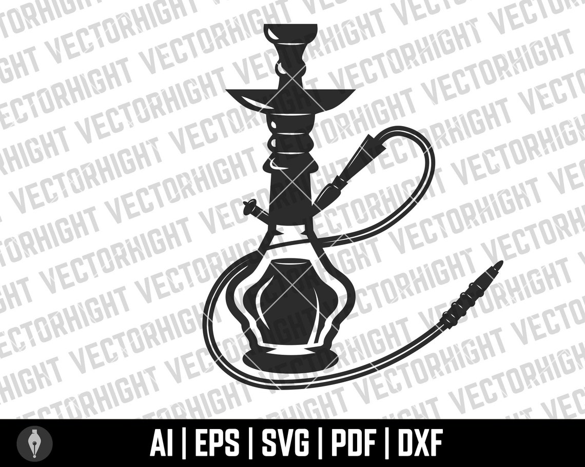 Hookah SVG, Hookah Shape Ai, Eps, Pdf, Dxf. Hookah Cricut Files Digital ...