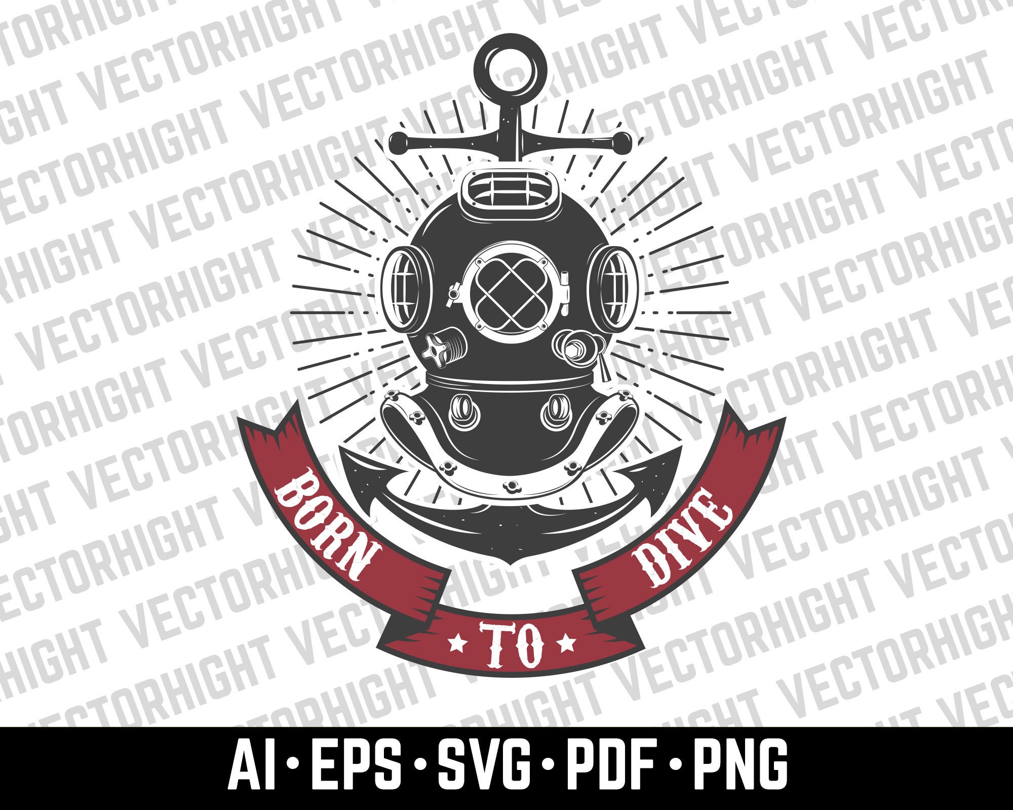 Diver Emblems Set Vector Illustration. Diving Helmet SVG, AI, EPS, Png ...