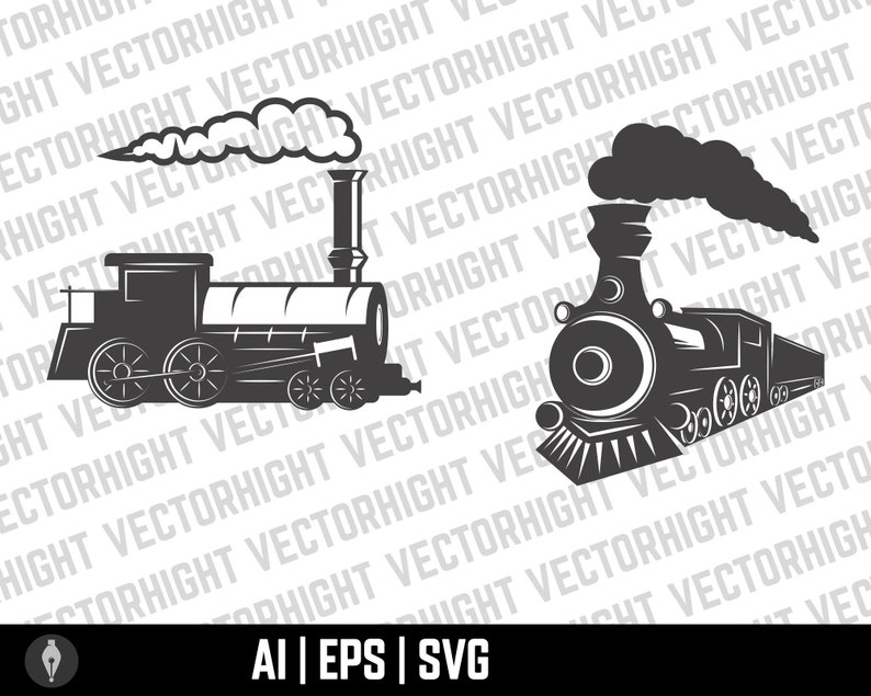 Retro Train Clipart, Choo Choo Traine Vector, Traine Eps, Svg, Ai ...