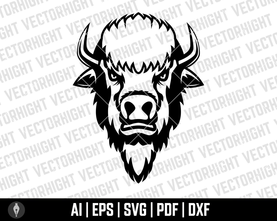 Buffalo head Bison Head Svg Ai Eps Pdf dxf. American | Etsy