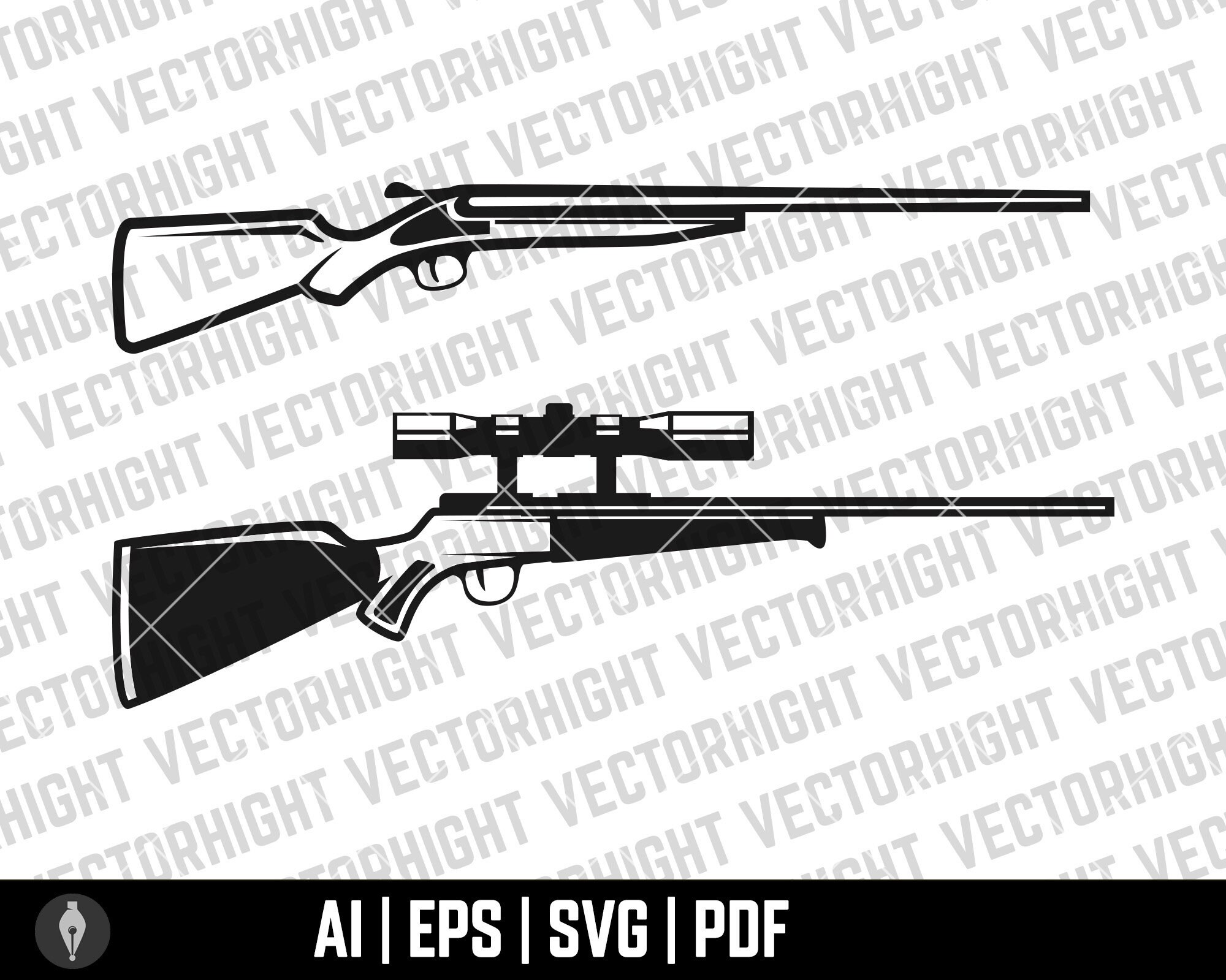 Rifle SVG Rifle Gun Shape Ai Eps Pdf. Hunting Gun Cricut - Etsy