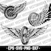 Wheels DXF, Winged Wheel SVG Cricut, Motorcycle SVG File, Png, Wheels ...