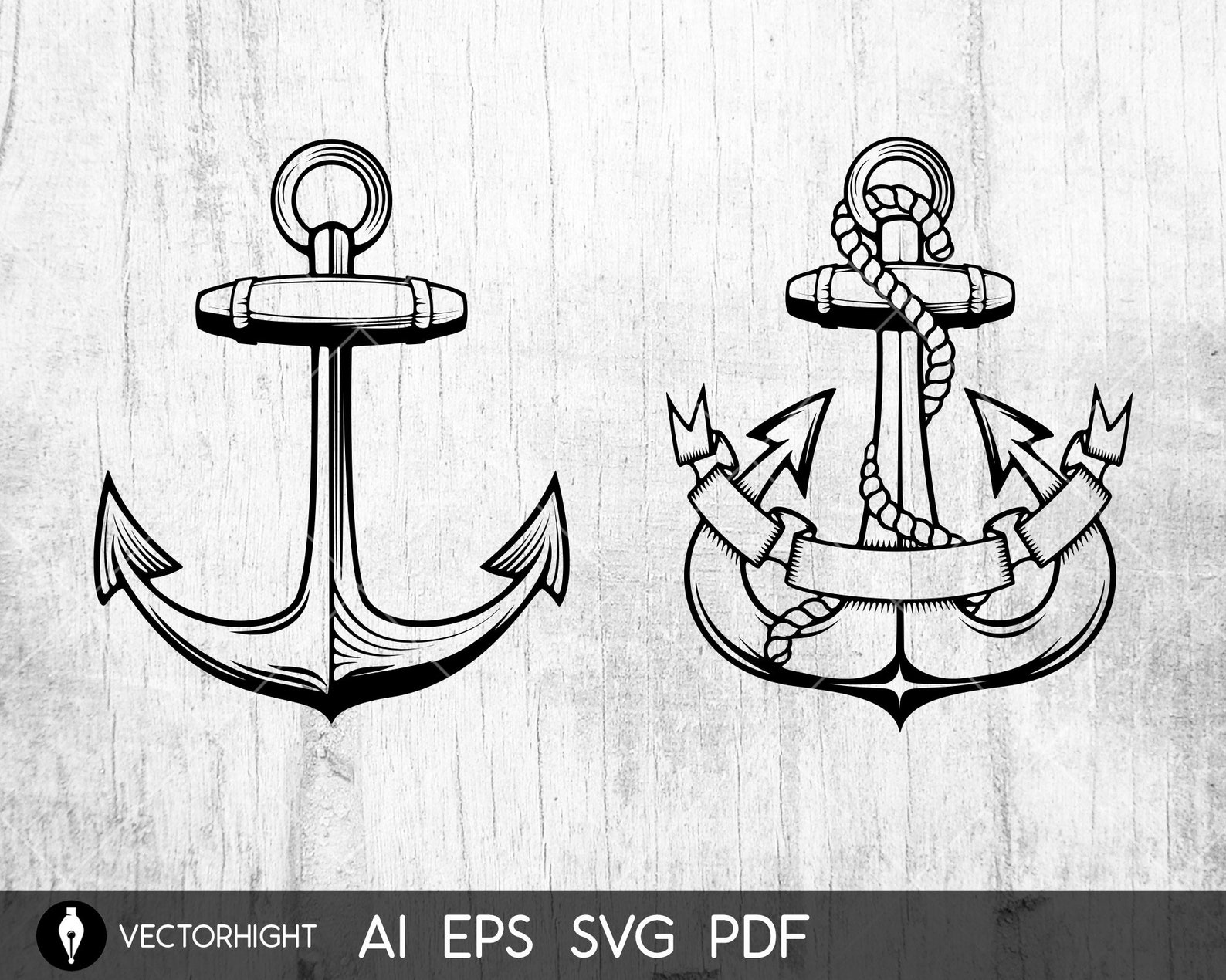 Set of Anchor Illustrations Pdf. Anchor SVG, AI, EPS. Retro Anchors ...