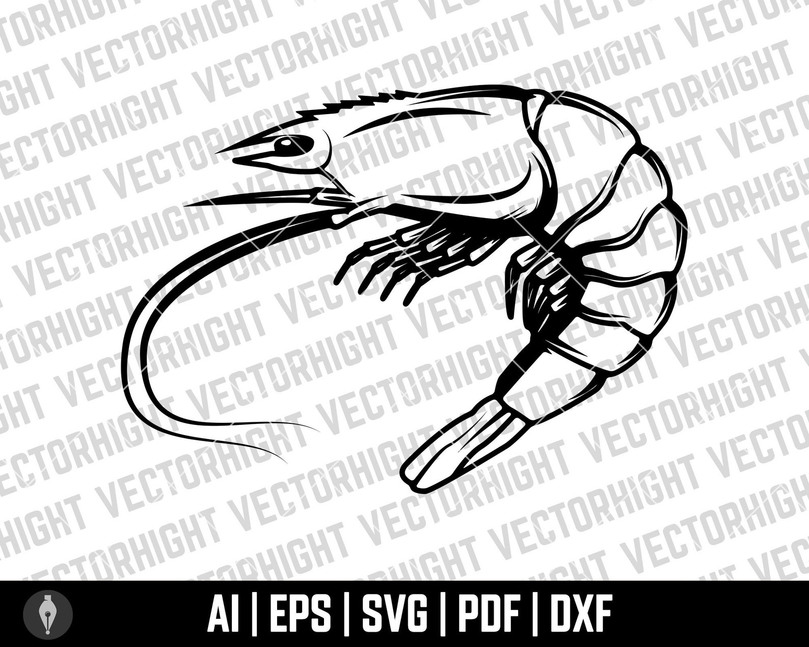 Garnelen-Illustration Garnelen-Svg Eps Ai Dxf Pdf. - Etsy.de