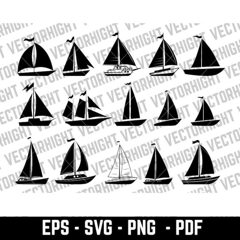 Sailboat Vector - Etsy