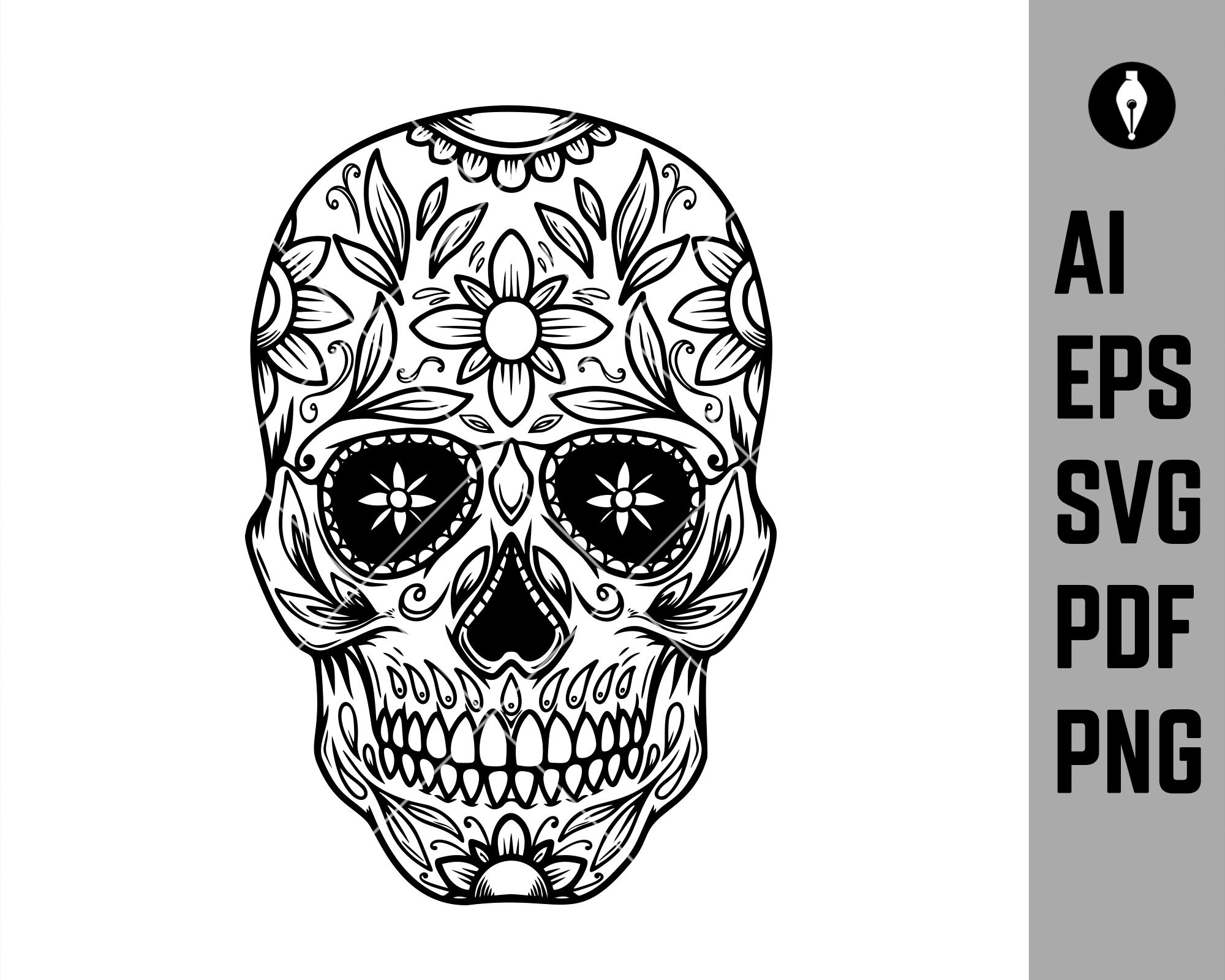 Sugar Skull Svg Sugar Skulls Svg Flower Skull Svg Skull Cut - Etsy