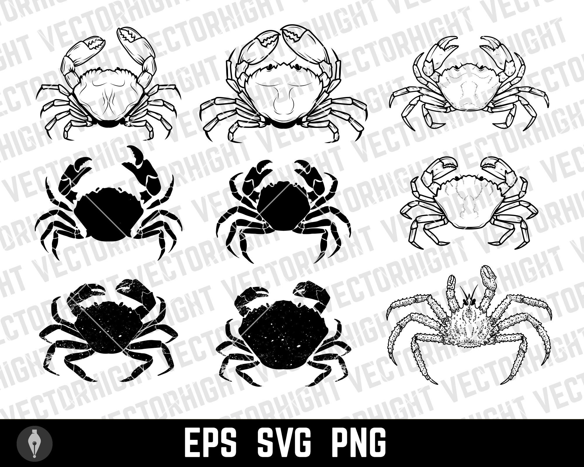 Crab Bundle Svg, Sea Crab Silhouette Png, Crab Clipart, Crab Cricut Cut ...