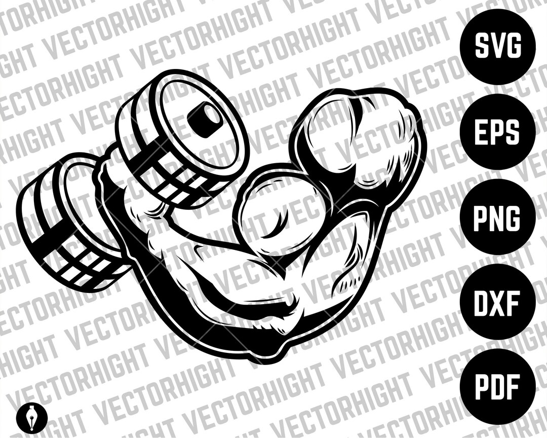 Fitness Dumbbell Weight SVG, Barbell Shape Ai, Eps, Pdf, Dxf. Weight ...