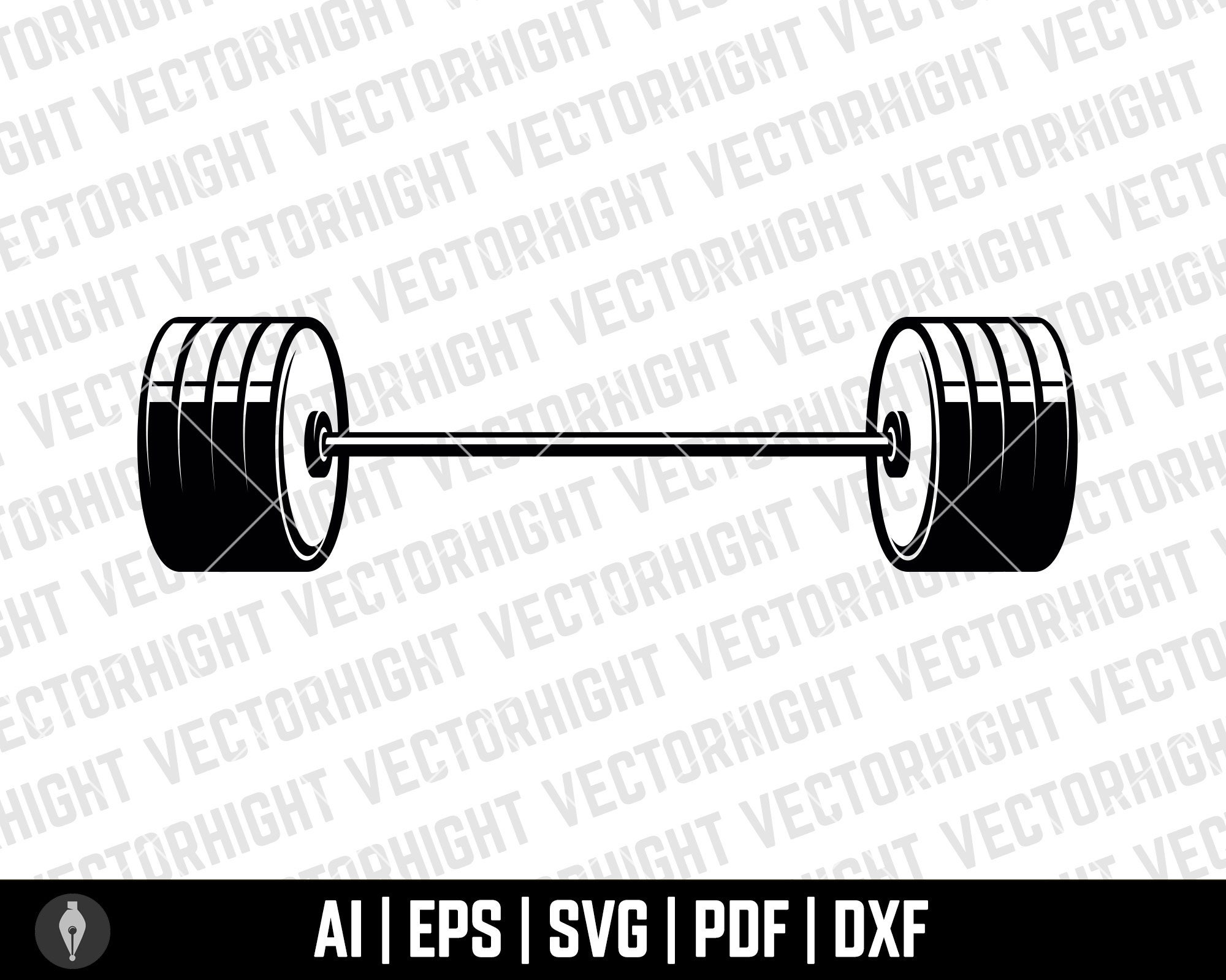 Fitness Barbell Weight SVG Barbell Shape Ai Eps Pdf Dxf. - Etsy