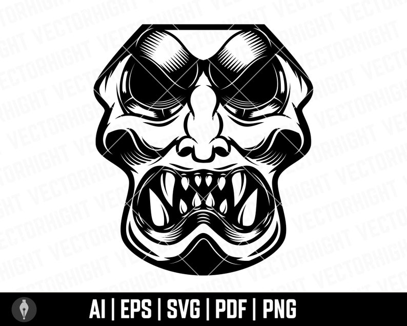 Samurai Helmet Vector, Samurai Warrior Mask Eps, Ai, Svg. Karate ...