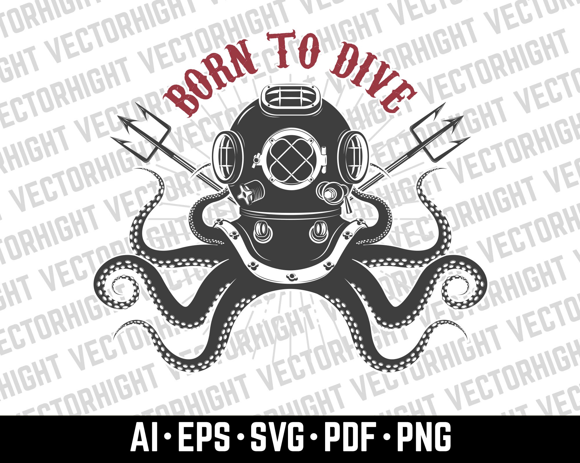 Diver Emblems Set Vector Illustration. Diving Helmet SVG, AI, EPS, Png ...