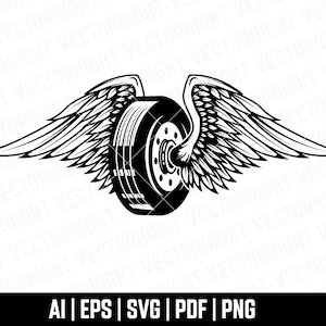 Winged Wheel Bundle Svg, Winged Wheels Shape SVG. Winged Wheel Logo ...