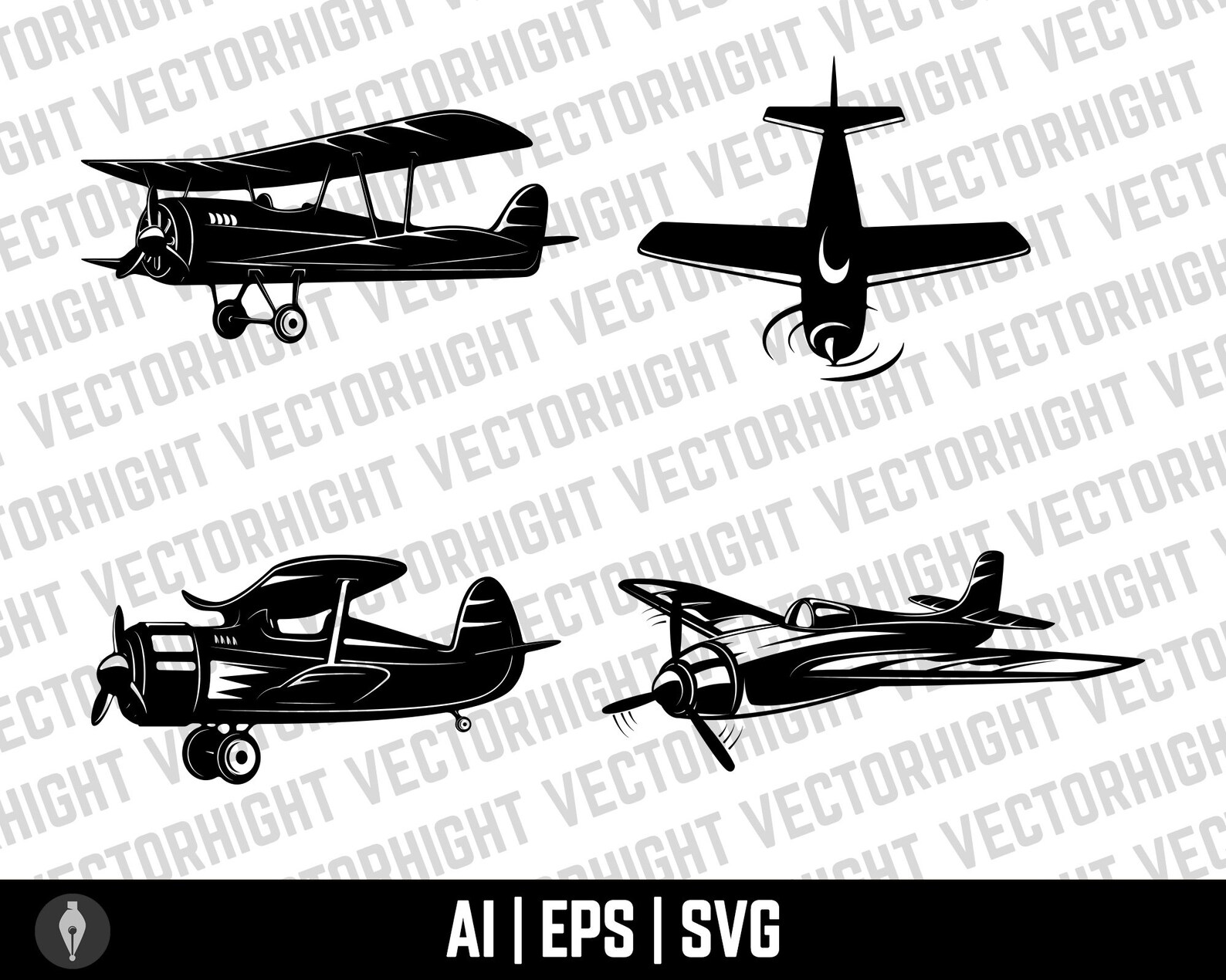 Airplane Vector Airplane Svg Aviation Clipart Airplane | Etsy