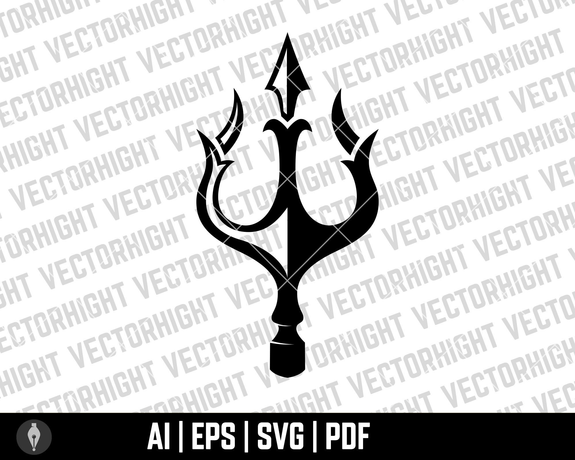 Trident Clipart SVG, Neptune Trident Shape Ai, Eps, Pdf. Trident Bundle ...