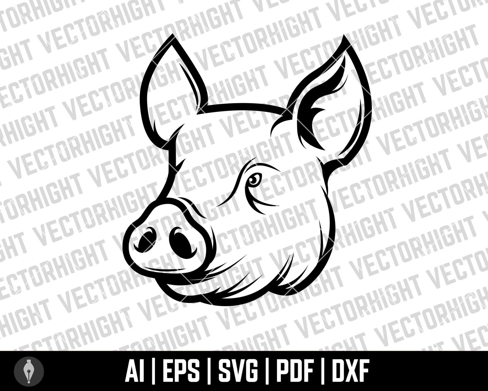 Pig Head Pork Head Shape SVG Ai Eps Pdf dxf. Boar Head - Etsy.de