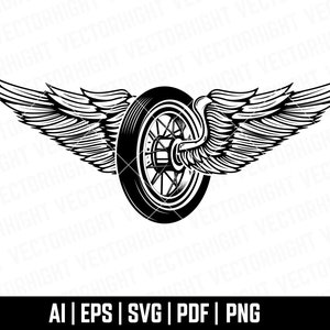 Winged Wheel Bundle Svg, Winged Wheels Shape SVG. Winged Wheel Logo ...