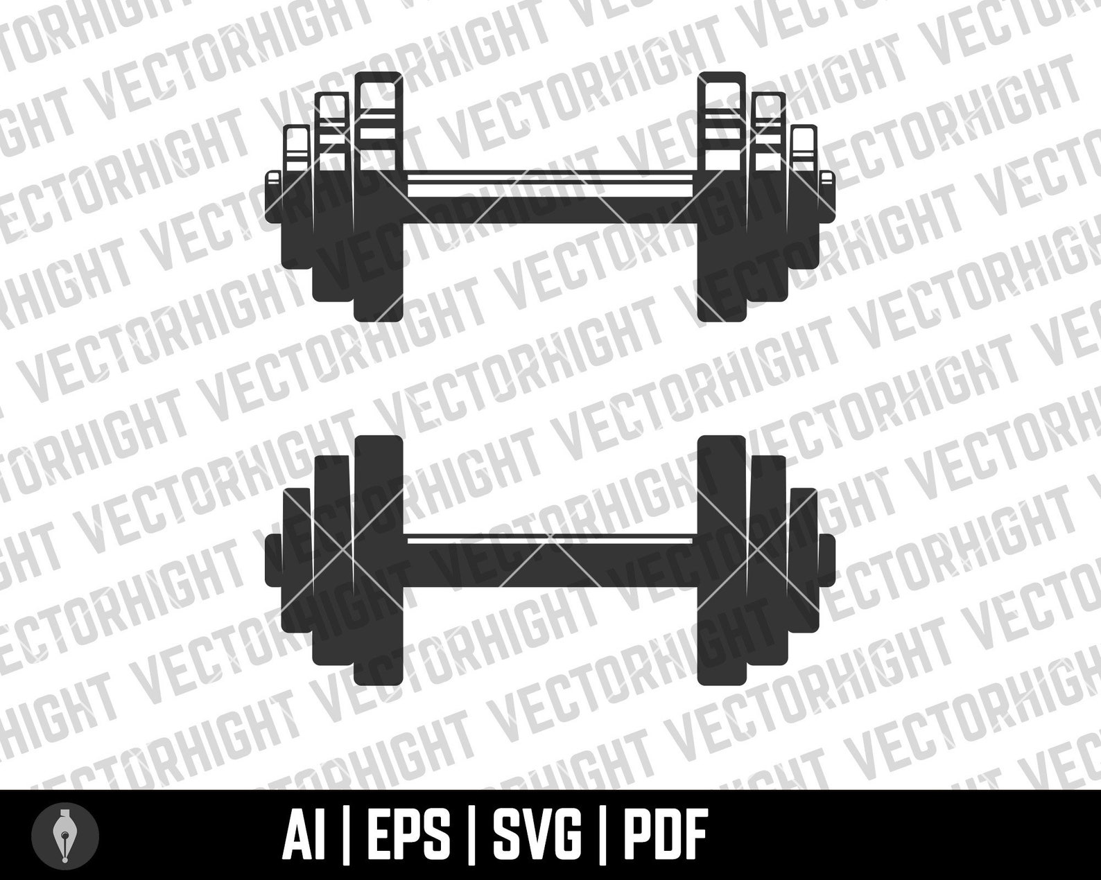 Dumbbells Clipart Dumbbells Vector Dumbbells Ai Svg Eps - Etsy
