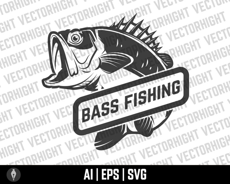 Bass Fishing Emblems. Bass Fish EPS. Bass Fishing SVG. Bass Fish Vector ...