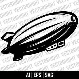 Zeppelin Vector. Airship Clipart.dirigible Eps, Ai, Svg. Zeppelin ...
