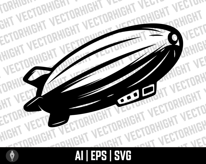 Zeppelin Vector. Airship Clipart.dirigible Eps, Ai, Svg. Zeppelin ...