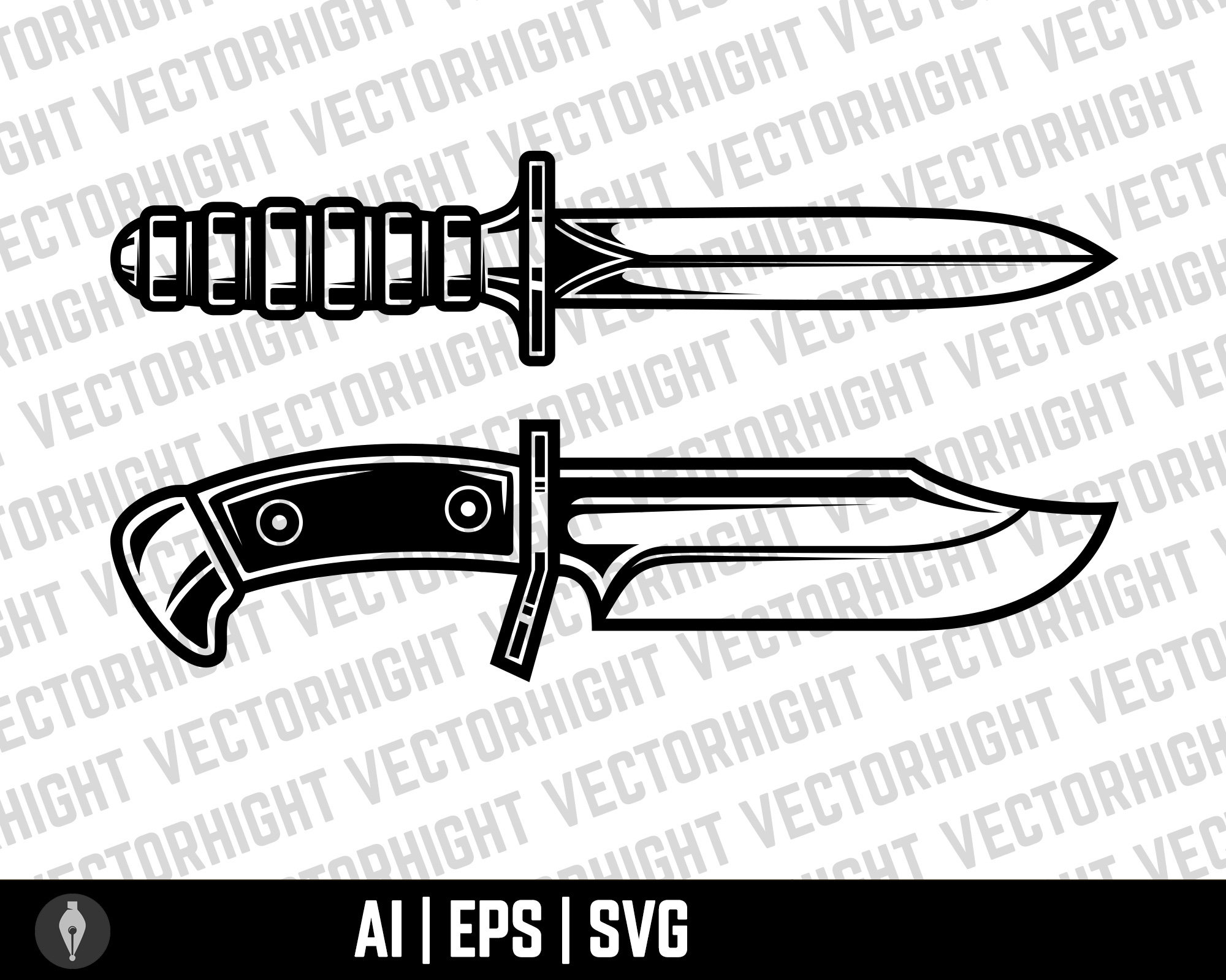 Knife Clipart, Knife Vector, Combat Knife Eps, Ai, Svg, Knife Bundle ...