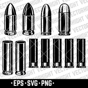 Bullet Clipart, Bullet Cartridge Svg, Eps, Png. Bullet Holes Bullet ...