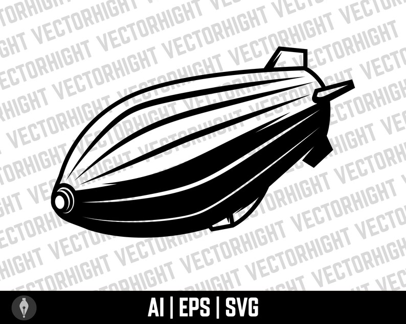 Zeppelin Vector. Airship Clipart.dirigible Eps, Ai, Svg. Zeppelin ...