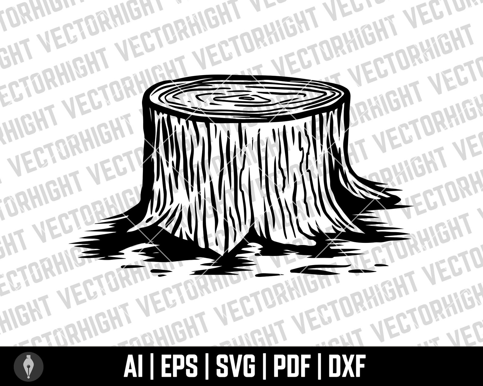 Tree Stump Clipart SVG Stump with Axe Symbols Shape Ai Eps | Etsy