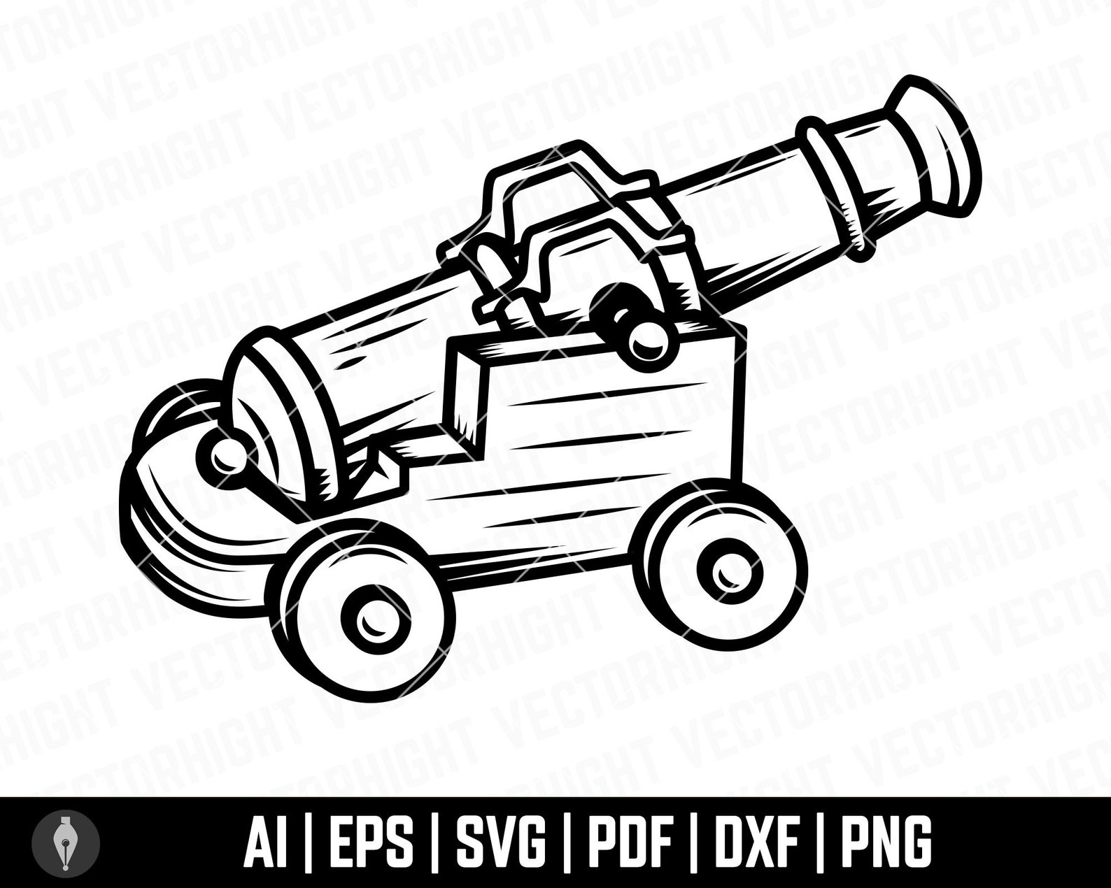 Ancient Cannon Svg, Retro Gun Shape Svg. Pirate Cannon Cricut Files Png ...