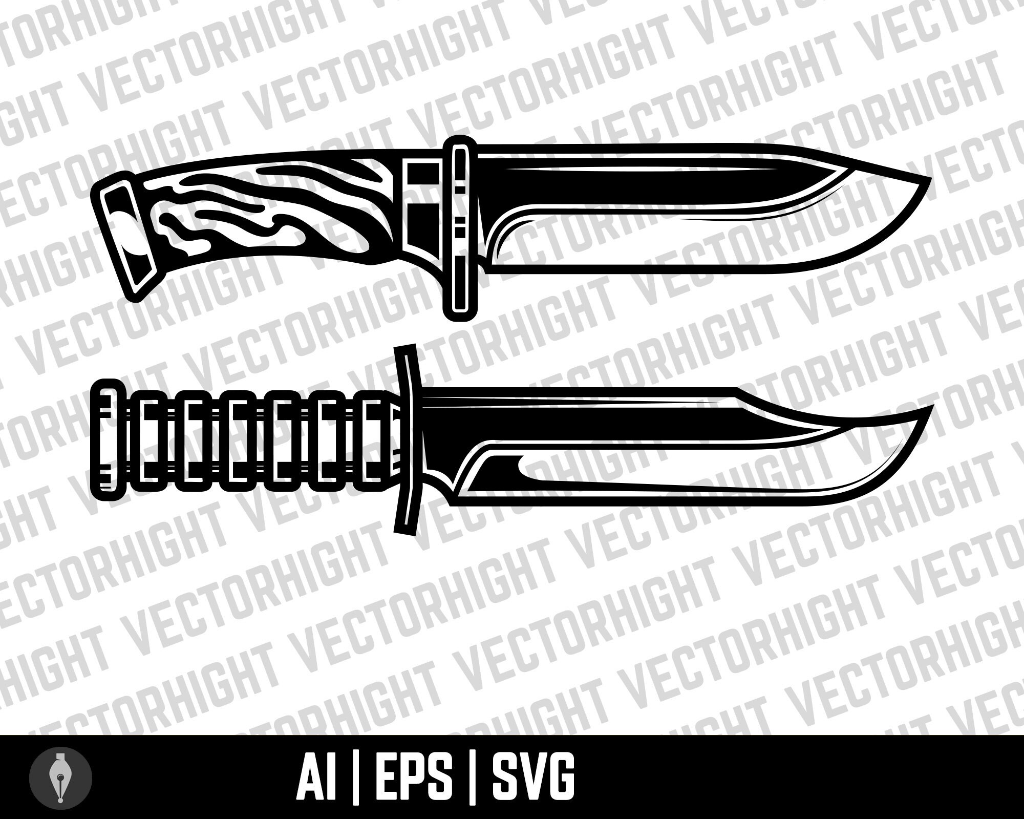 Knife Clipart, Knife Vector, Combat Knife Eps, Ai, Svg, Knife Bundle ...