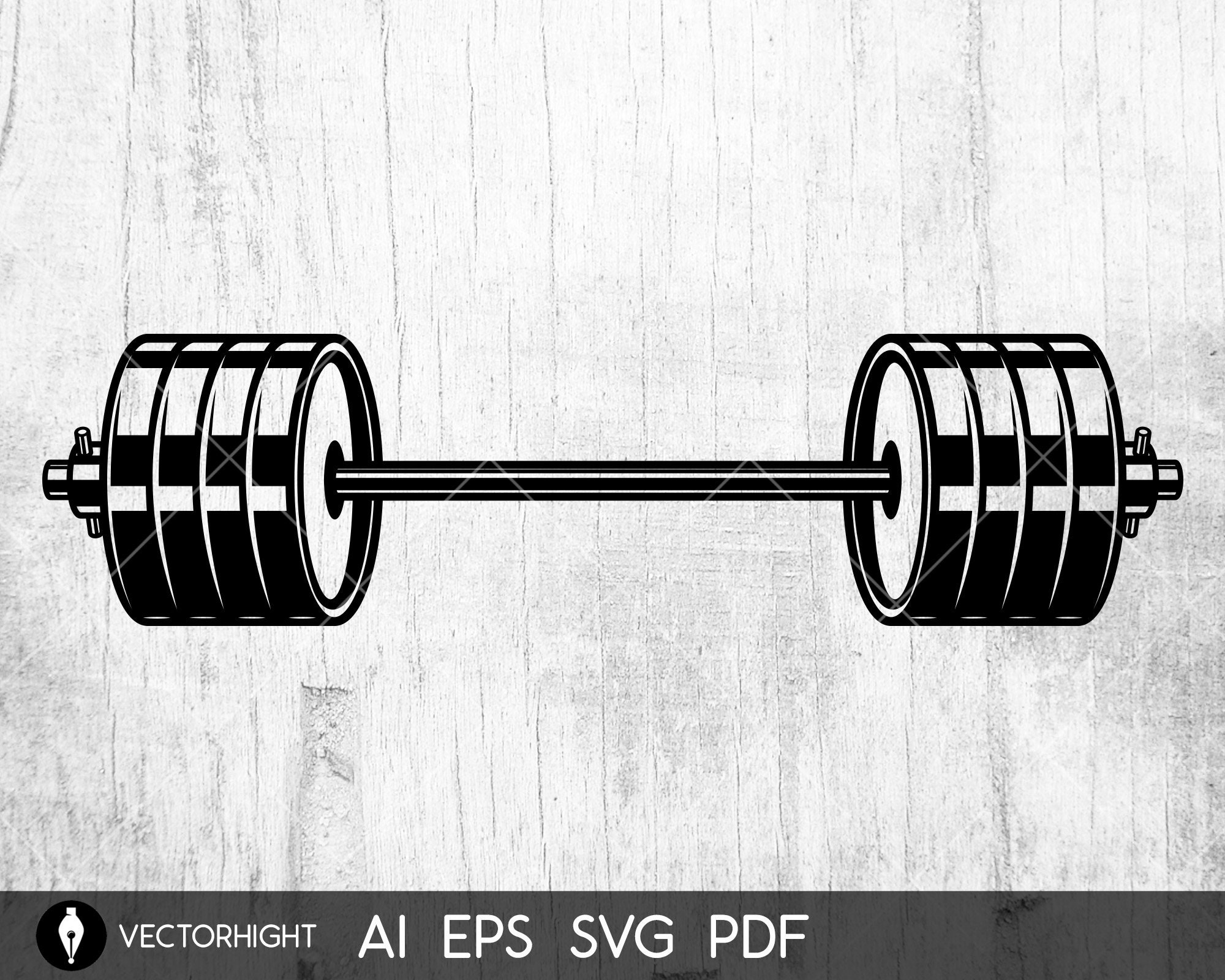 Fitness Barbell Weight SVG Barbell Shape Ai Eps Pdf. Weight - Etsy