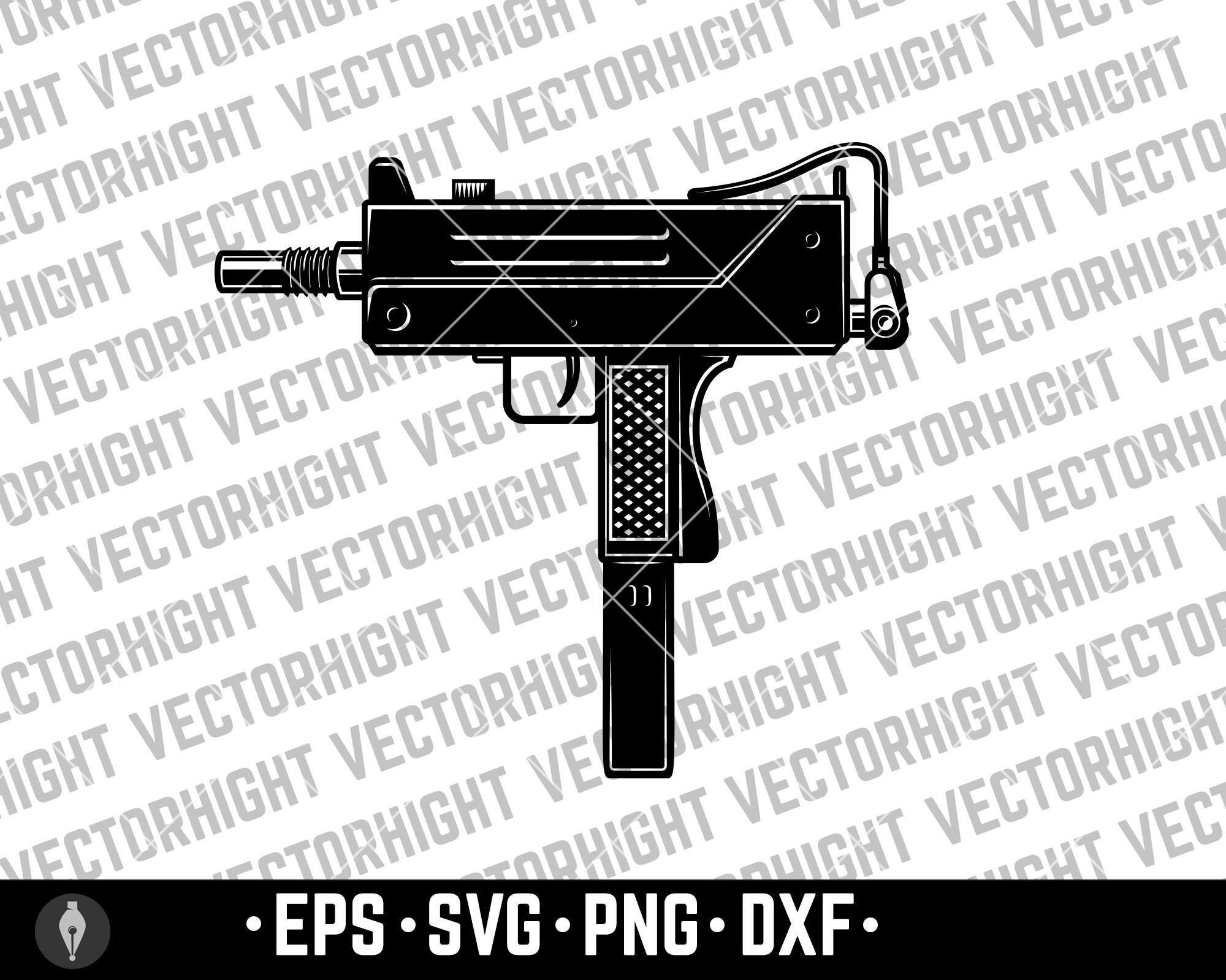 Uzi Gun Submachine PNG Gun SVG Uzi Eps Instant Download Uzi Submachine ...