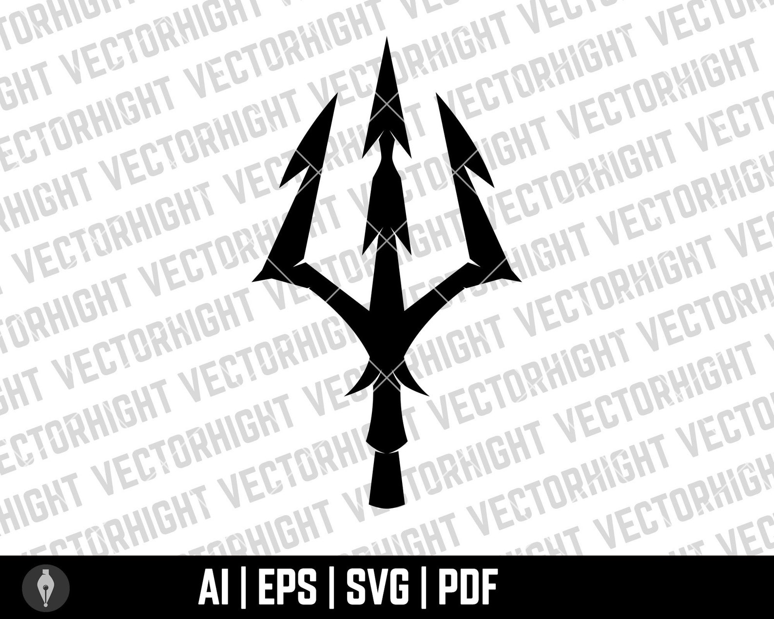 Trident Clipart SVG, Neptune Trident Shape Ai, Eps, Pdf. Trident Bundle ...