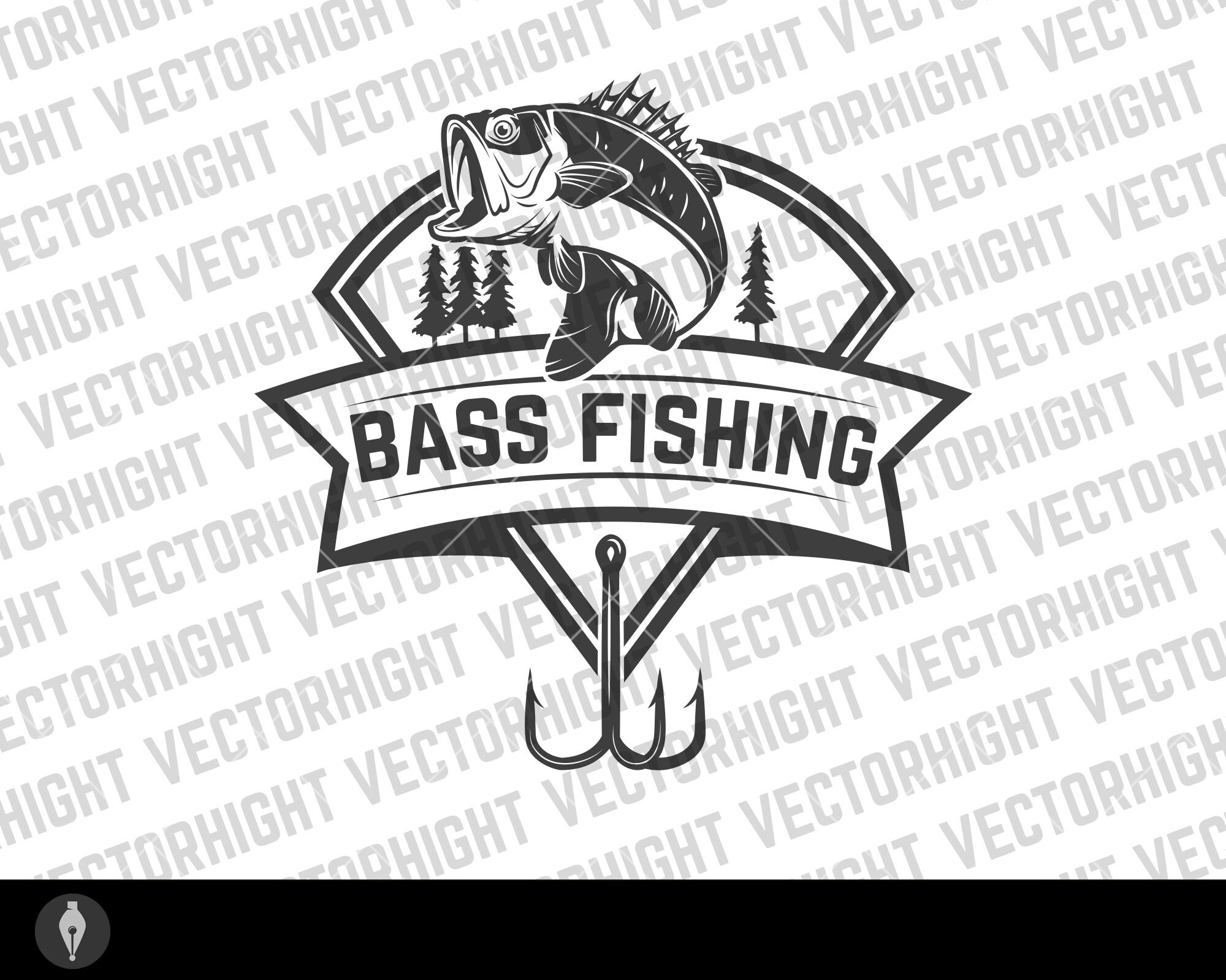 Bass Fishing Emblems. Bass Fish EPS. Bass Fishing SVG. Bass - Etsy