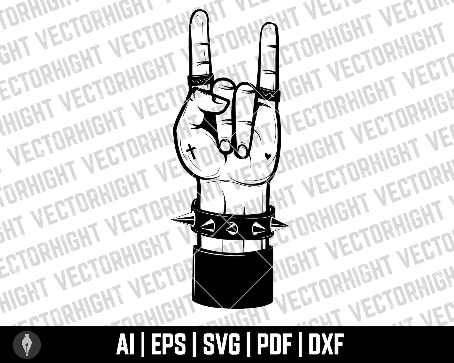 Rock Hand Hand Rock Sign Shape SVG Eps Pdf dxf. Rock Hand | Etsy
