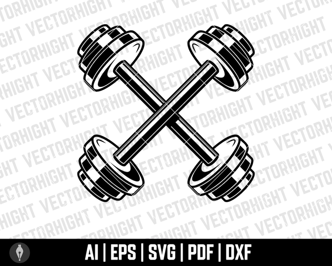 Fitness Dumbbell Weight SVG Dumbbell Shape Ai Eps Pdf Dxf. - Etsy